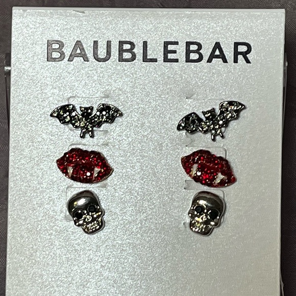 BaubleBar | Jewelry | Baublebar Black Bats Red Vampire Lips And Silver ...